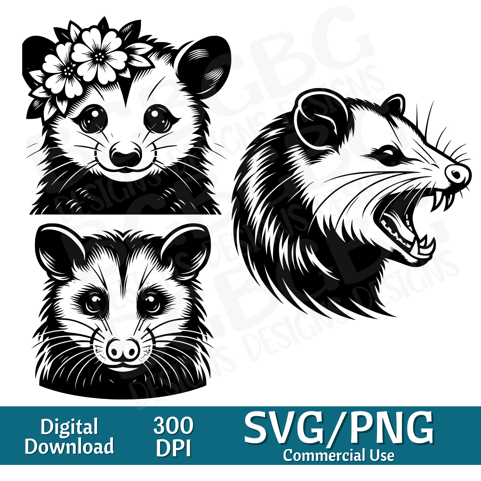 Opossum SVG Bundle, 11 Files, Opossum Head Svg, Opossum Clipart ...