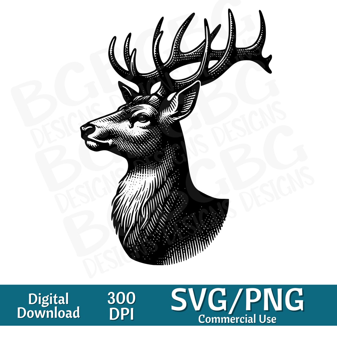 Red Stag SVG, Red Stag Png, Red Stag Deer SVG, Vector Graphic, Laser ...