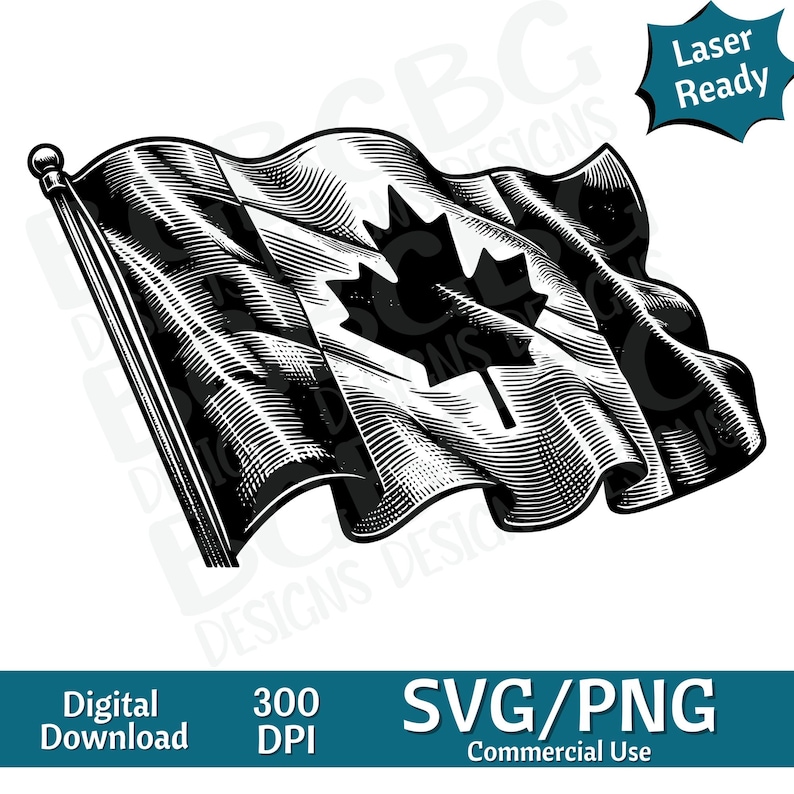 Canadian Flag SVG PNG, Maple Leaf Flag Motorcycle, Vector Graphic ...