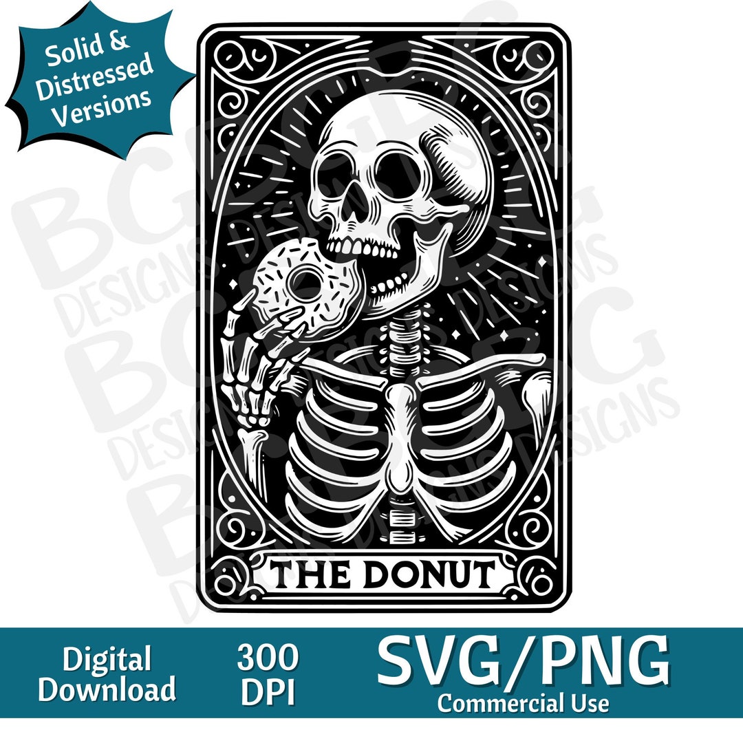 The Donut Tarot Card SVG PNG , Funny, Spiritual, Sublimation Design ...