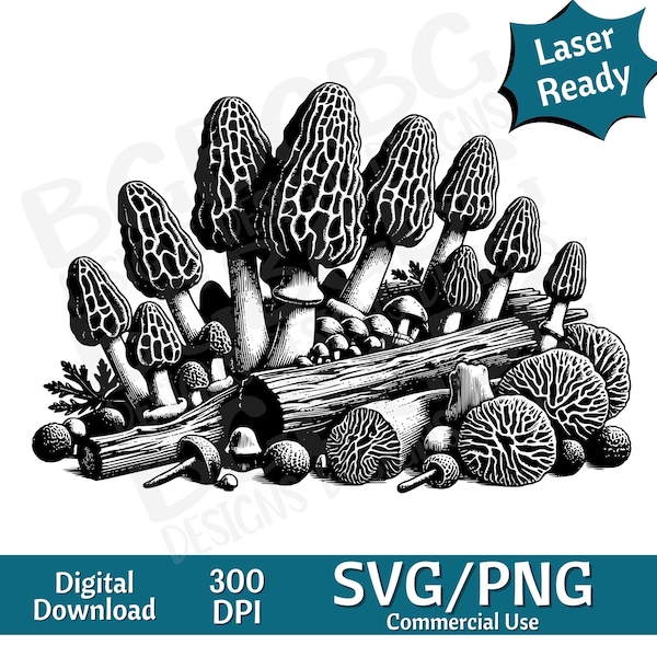 Morel Mushrooms Svg - Etsy