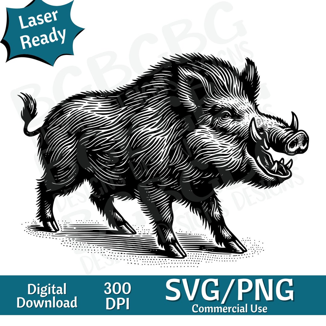 Wild Boar SVG, Pig Clipart, Hog Svg, Hunting Svg, Hog Clipart, Swine ...