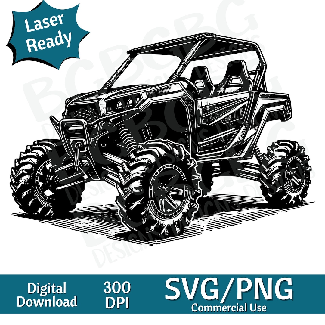 Side by Side Lifted SVG PNG, UTV, Quad, Vector Graphic, Laser Engraver ...