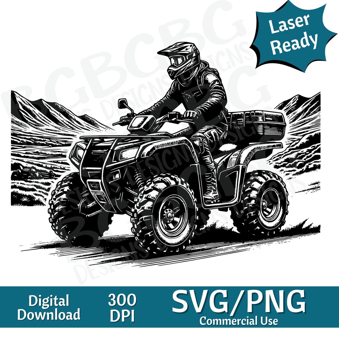ATV Mountain Trail SVG PNG, Quad, 4 Wheeler, Vector Graphic, Laser ...