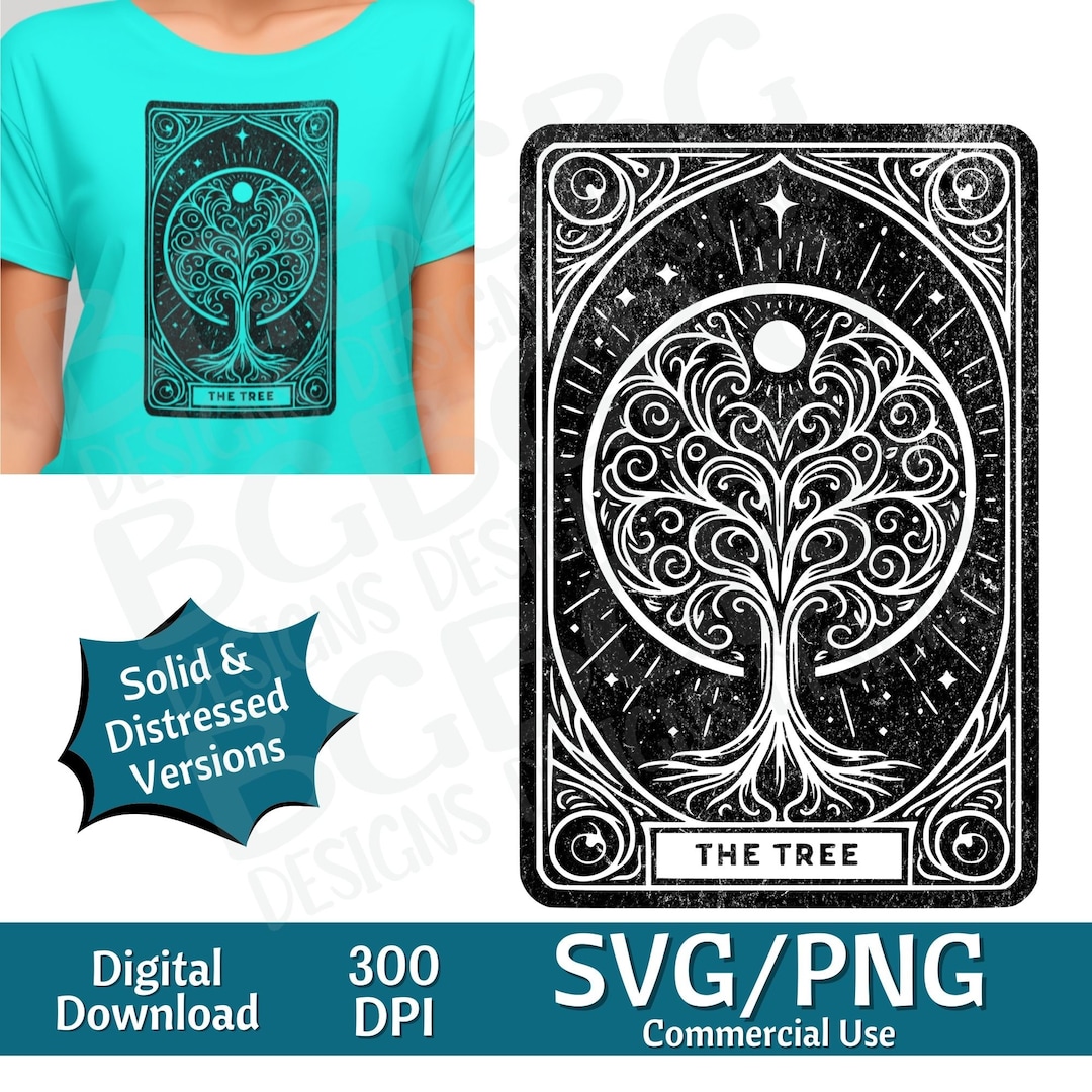 The Tree Tarot Card SVG PNG , Funny, Spiritual, Sublimation Design ...