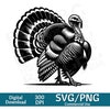 Strutting Wild Turkey, Turkey Silhouette, Thanksgiving, Svg, Png ...