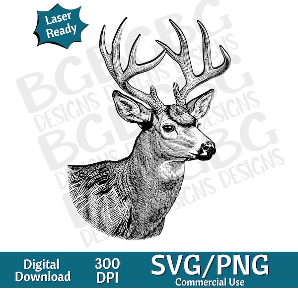 Mule Deer Image Svg - Etsy
