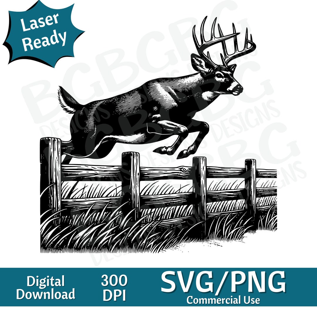 Buck Jumping Fence SVG PNG, Vector Graphic, Laser Engraver, Cnc, Clip ...