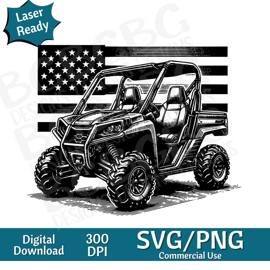 Side by Side With Flag SVG PNG, UTV, Quad, Vector Graphic, Laser ...