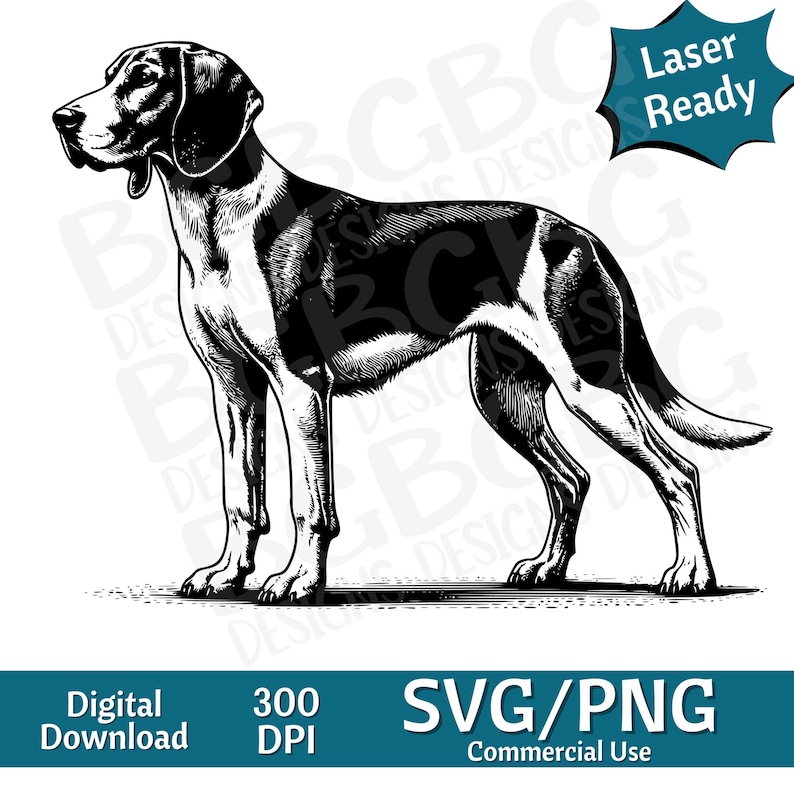 Treeing Walker Coonhound SVG PNG, Vector Graphic, Laser Engraver, Cnc ...