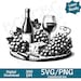 Wine and Cheese SVG PNG, Vector Graphic, Laser Engraver, Cnc, Clip Art, Laser Ready, Cutting ...
