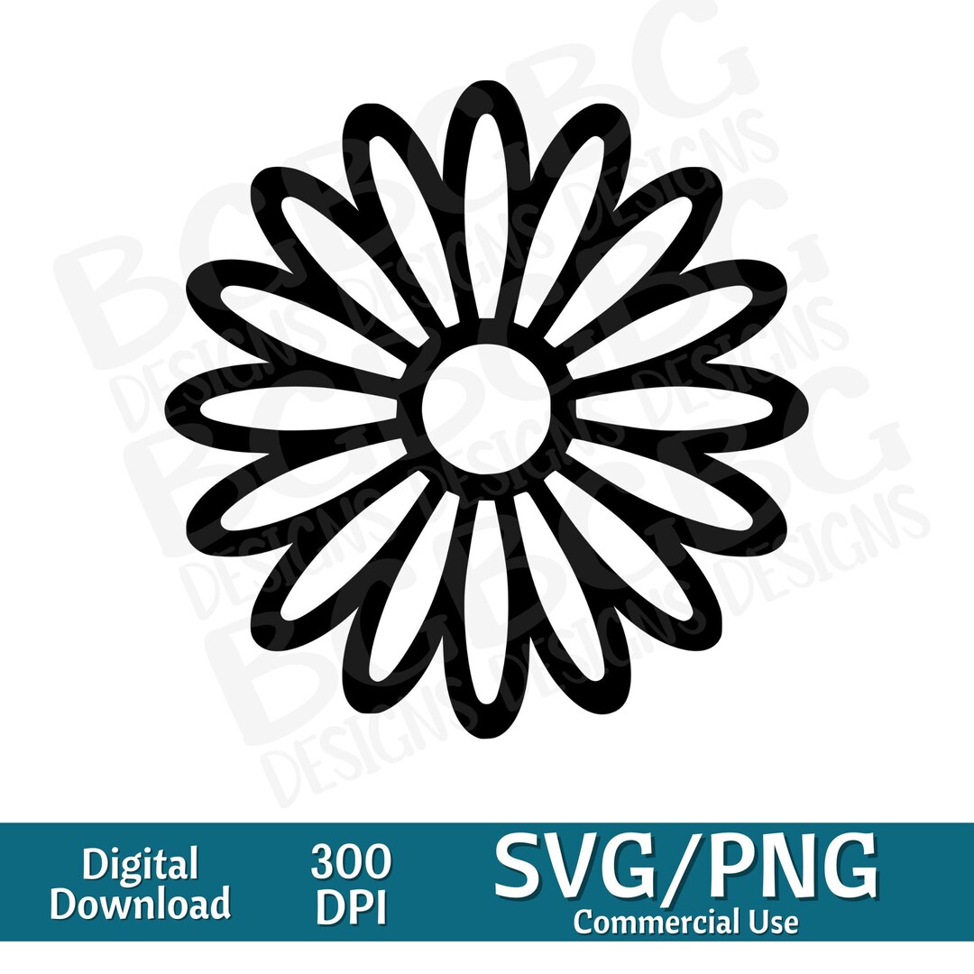 Daisy Flower SVG PNG, Cricut, Silhouette, Cameo, Instant Download ...