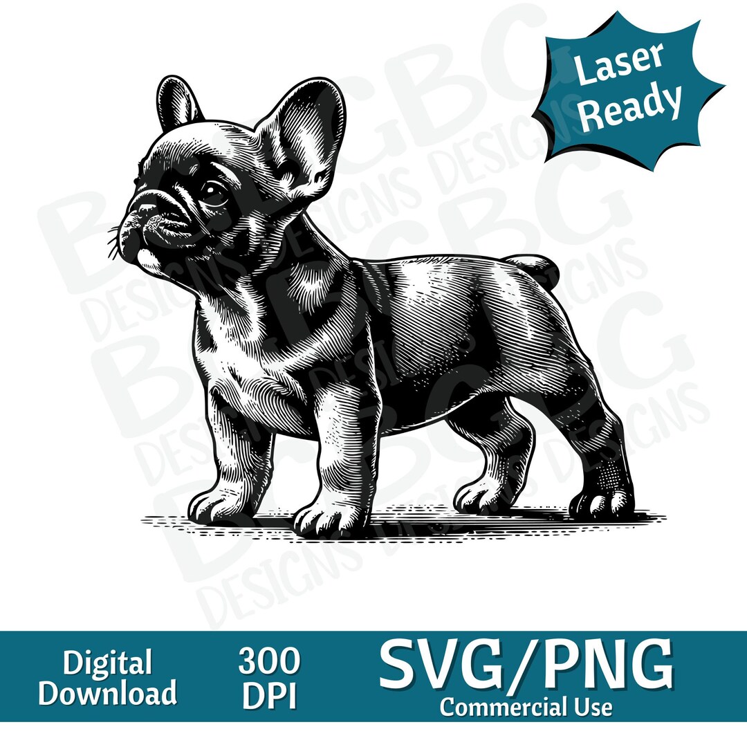 Frenchie SVG PNG, Vector Graphic, Laser Engraver, Cnc, Clip Art, Laser ...