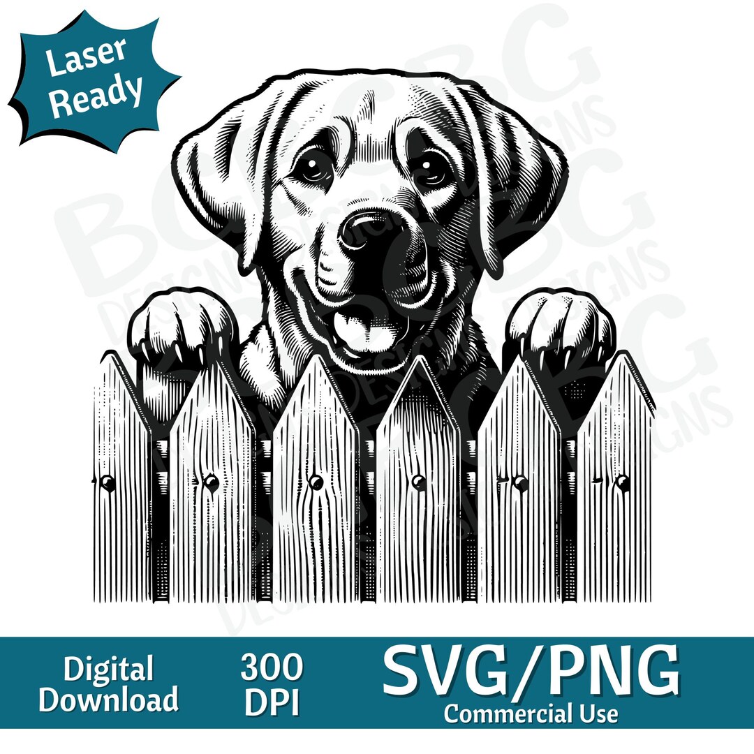 Peeking Labrador Retriever SVG PNG, Vector Graphic, Laser Engraver, Cnc ...