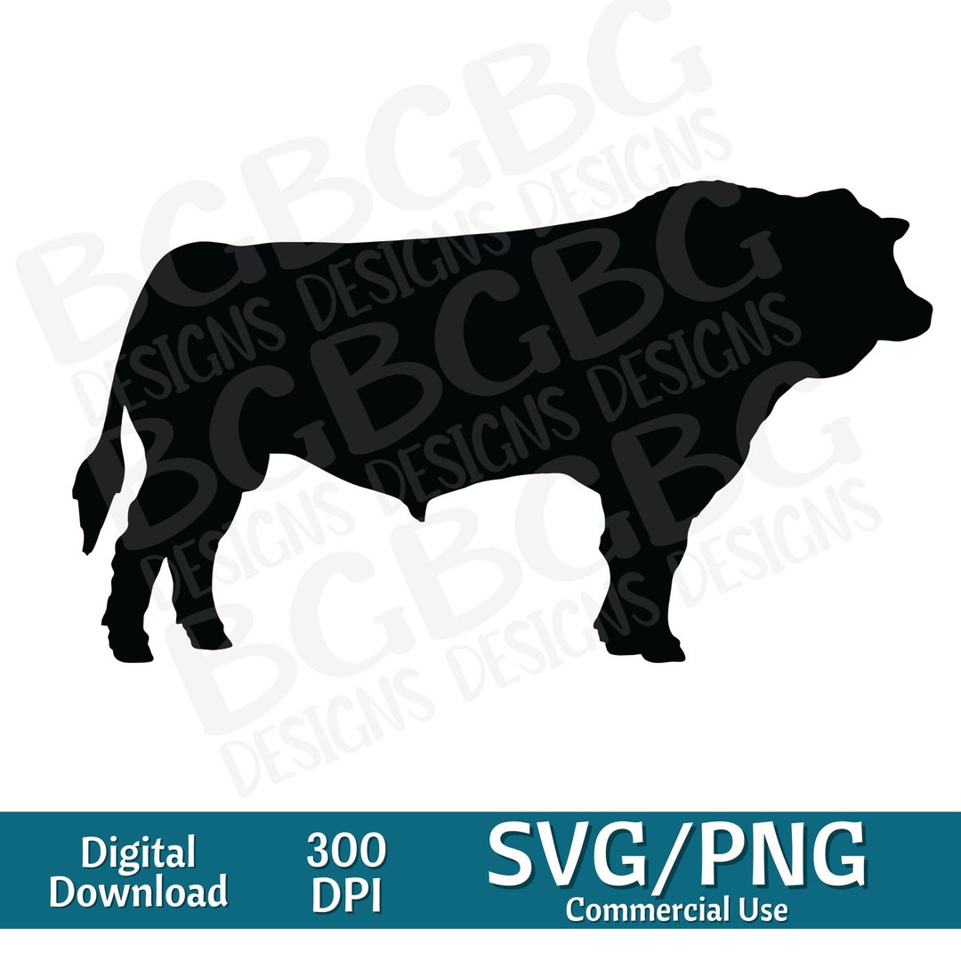 Simmental Bull SVG, Animal Clipart, Cute Animal, Farm, Vector Graphic ...