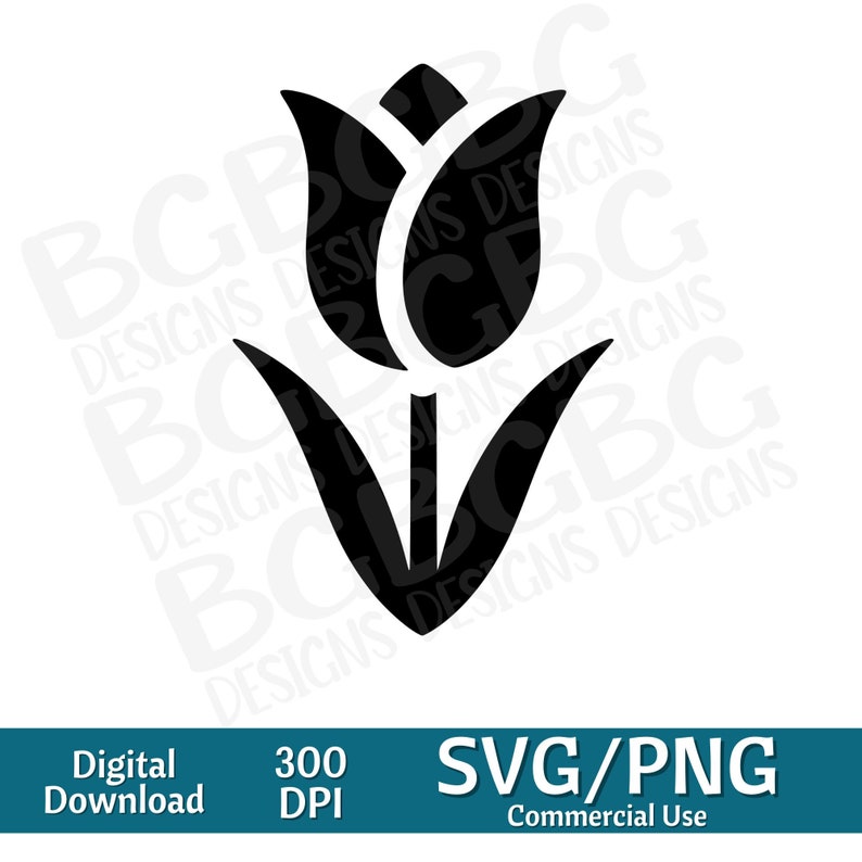 Tulip Flower SVG PNG, Cricut, Silhouette, Cameo, Instant Download ...