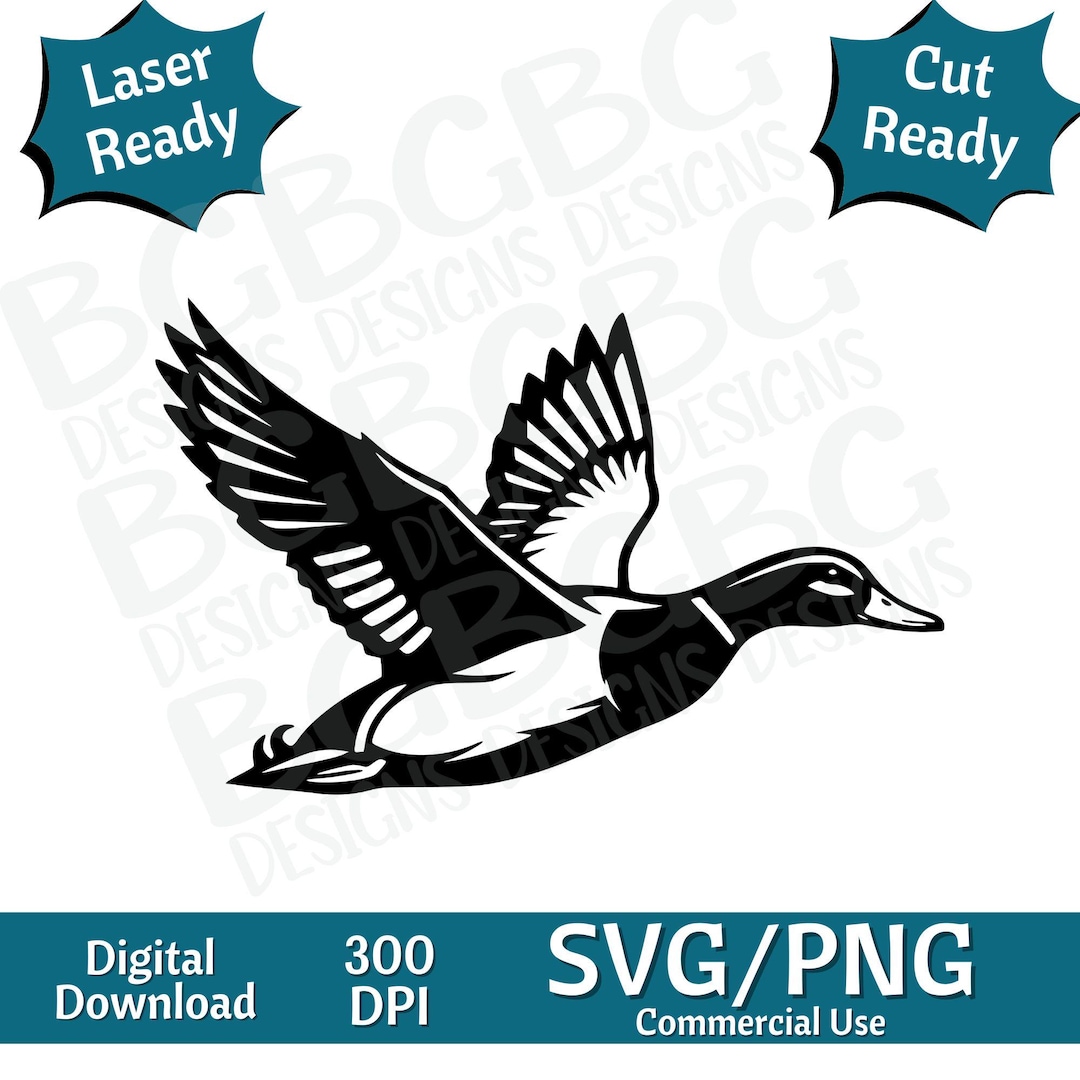 Mallard Duck Flying SVG PNG, Vector Graphic Design Cut Print Cnc ...