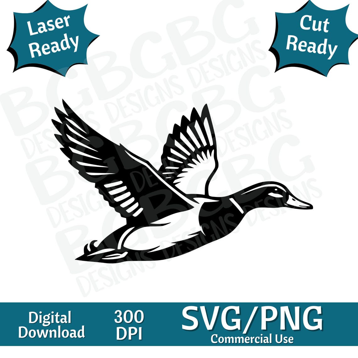 Mallard Duck Flying SVG PNG, Vector Graphic Design Cut Print Cnc ...