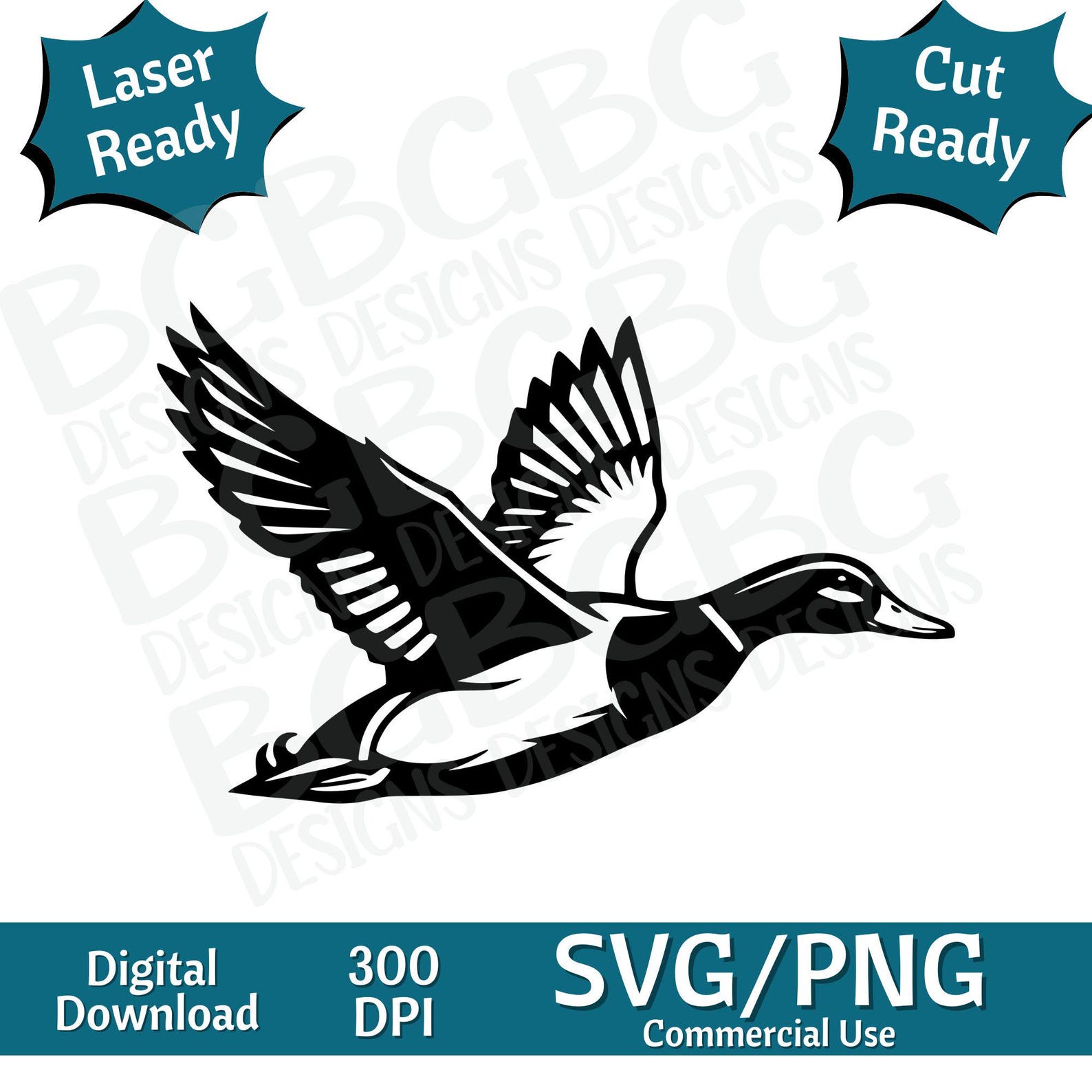 Mallard Duck Flying SVG PNG, Vector Graphic Design Cut Print Cnc ...