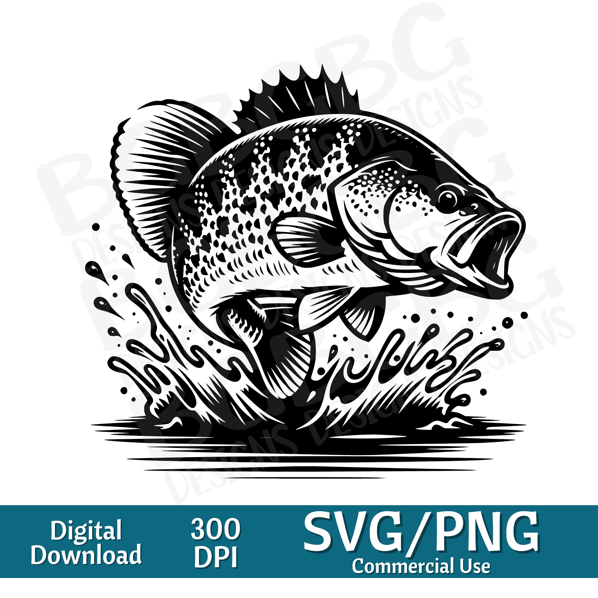 Crappie SVG, White Perch SVG, Sac-a-lait SVG, Svg, Png, Vector Graphic ...