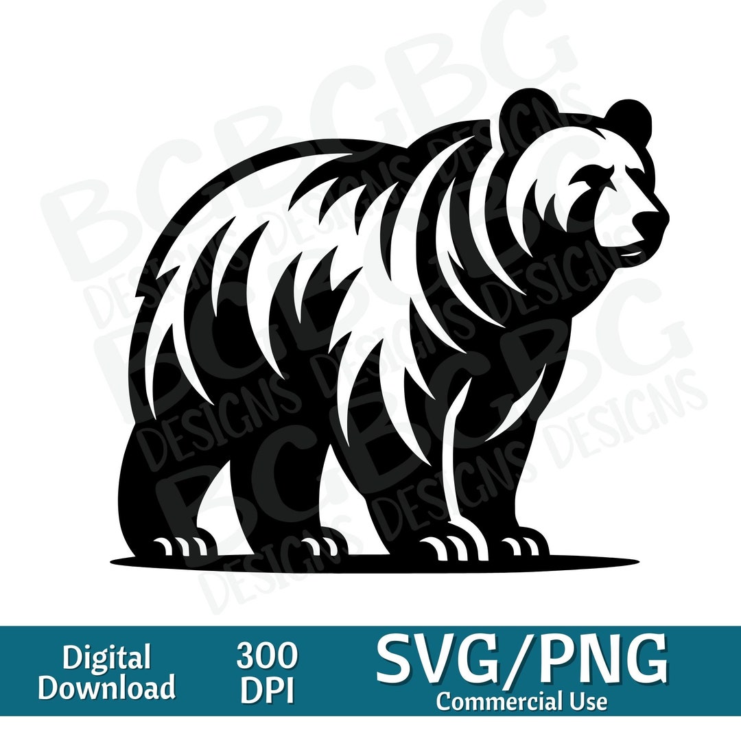 Bear Full Body SVG, Grizzly SVG, Bear Mascot Svg, Png, Vector Graphic ...