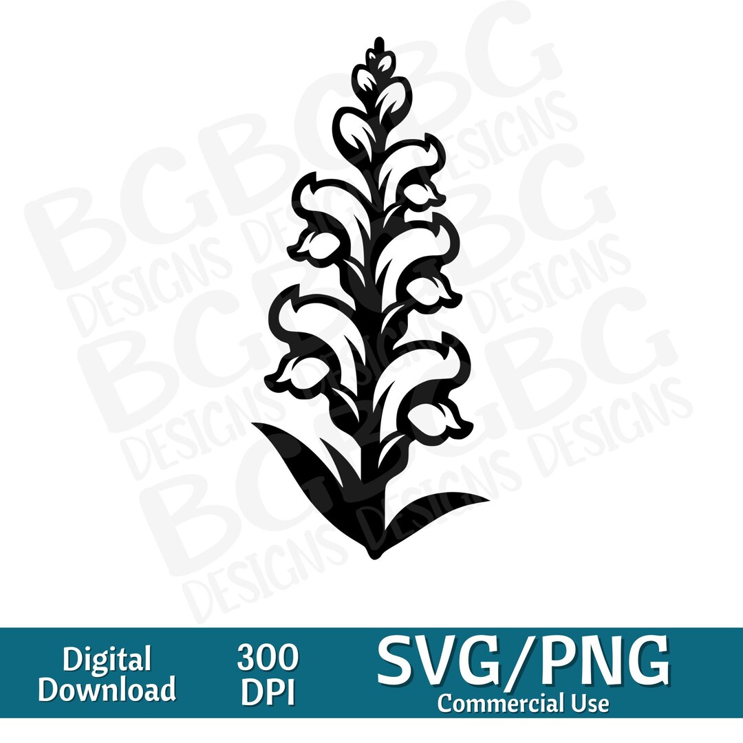 Snapdragon Flower SVG PNG, Cricut, Silhouette, Cameo, Instant Download ...