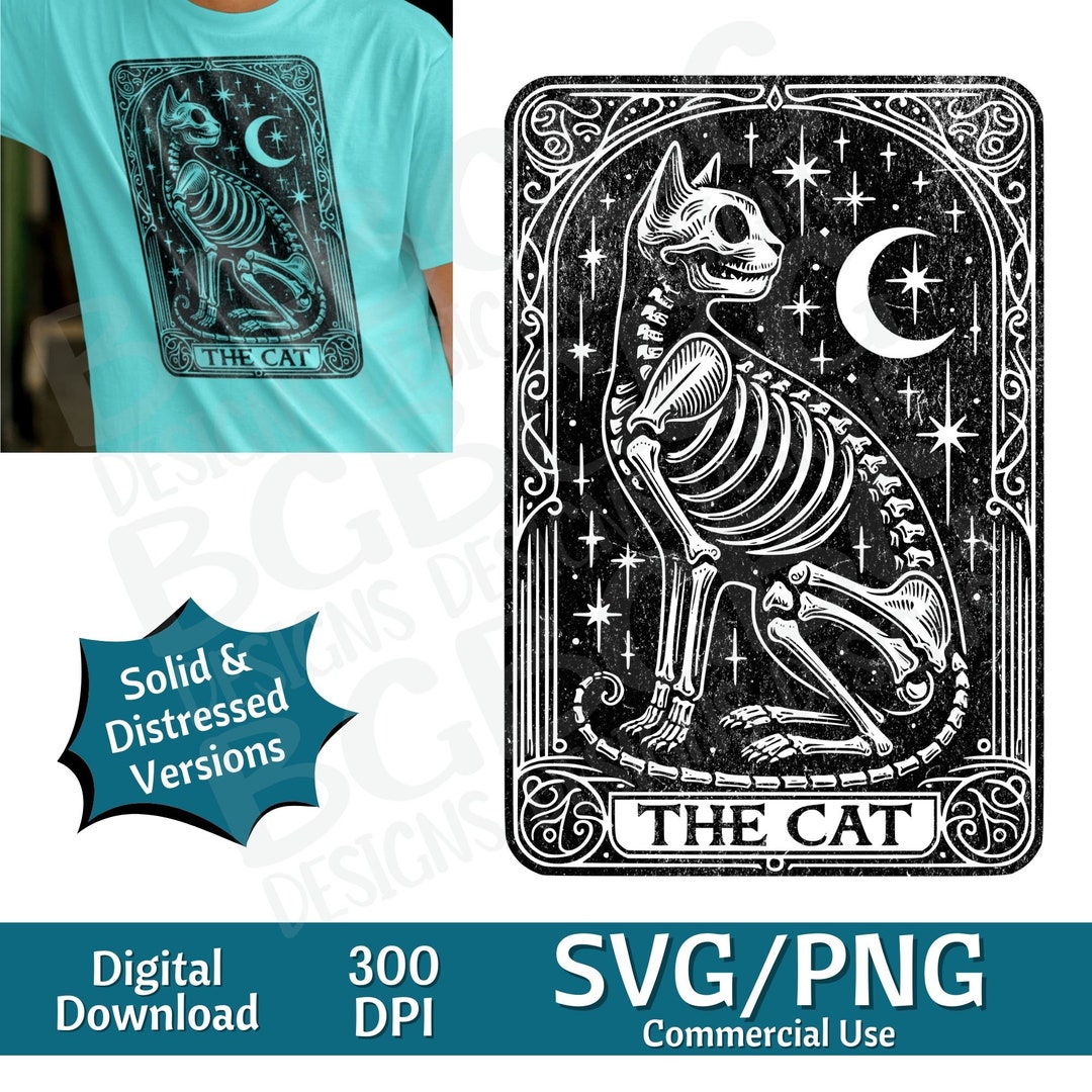 The Cat Tarot Card SVG PNG , Cat Lover, Funny, Pets, Sublimation Design ...