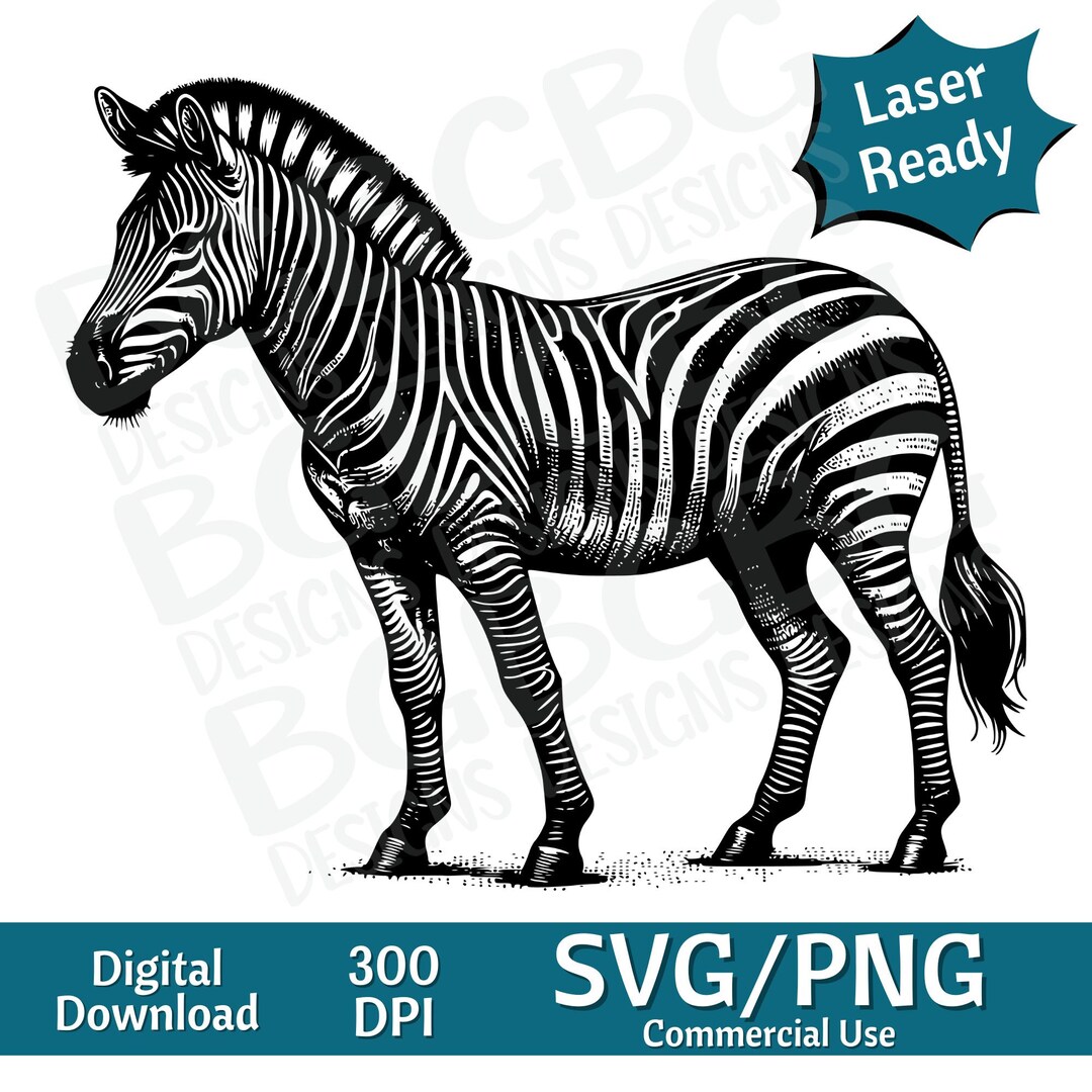 Zebra SVG PNG, Vector Graphic, Laser Engraver, Cnc, Clip Art, Laser ...