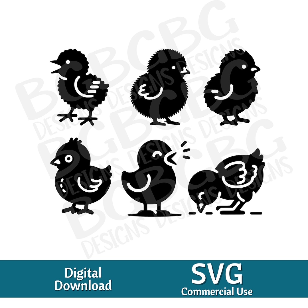 Baby Chick Bundle SVG, Chicken, Farm, Vector Graphic, Laser Engraver ...