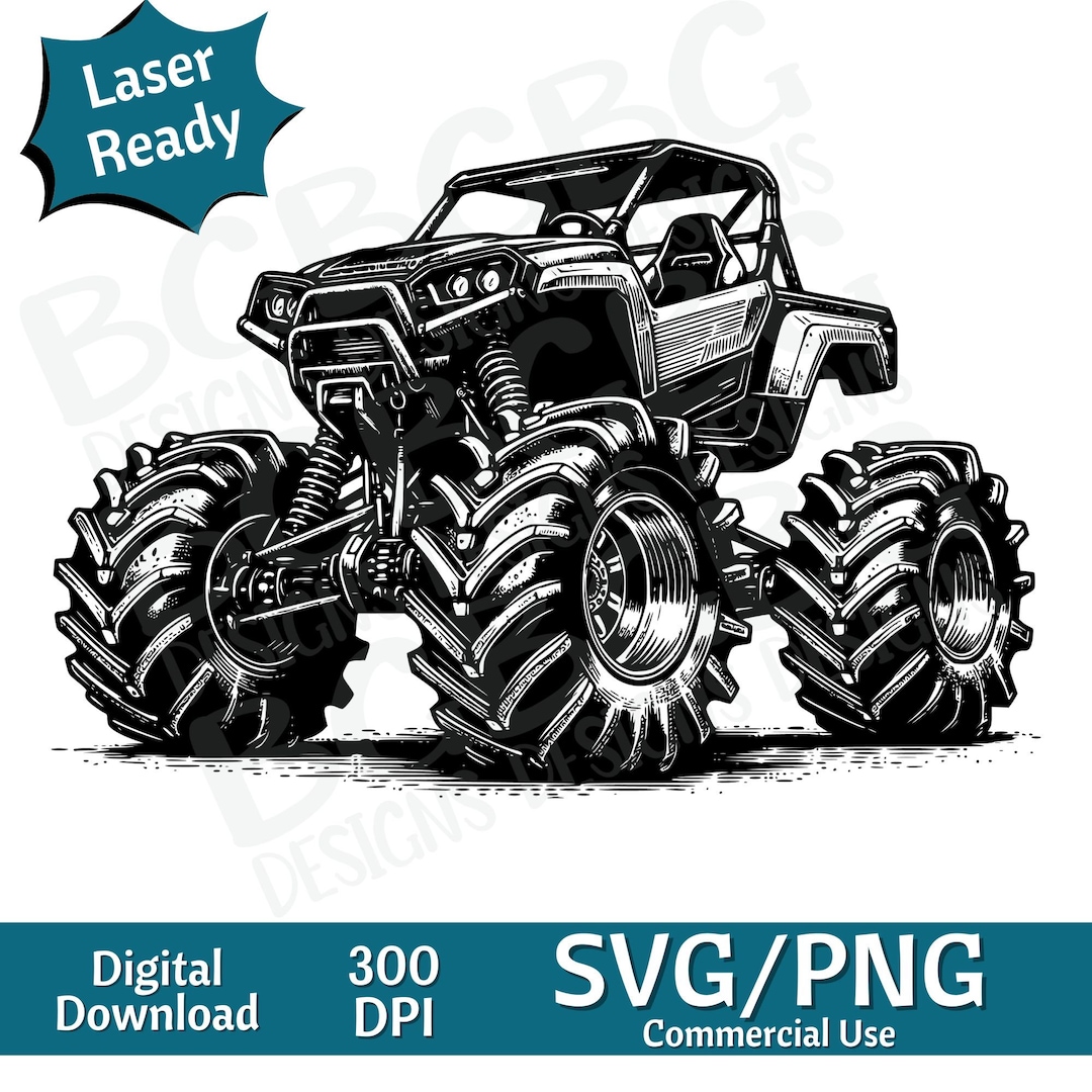 Side by Side Lifted SVG PNG, UTV, Quad, Vector Graphic, Laser Engraver ...