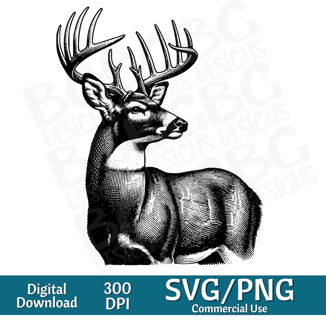 Buck SVG, Buck Clipart, Whitetail Svg, Hunting Svg, Deer Clipart, Big ...