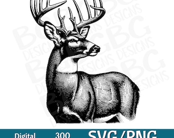 Buck and Doe SVG Clipart: Whitetail Deer Hunting Vector (digital ...