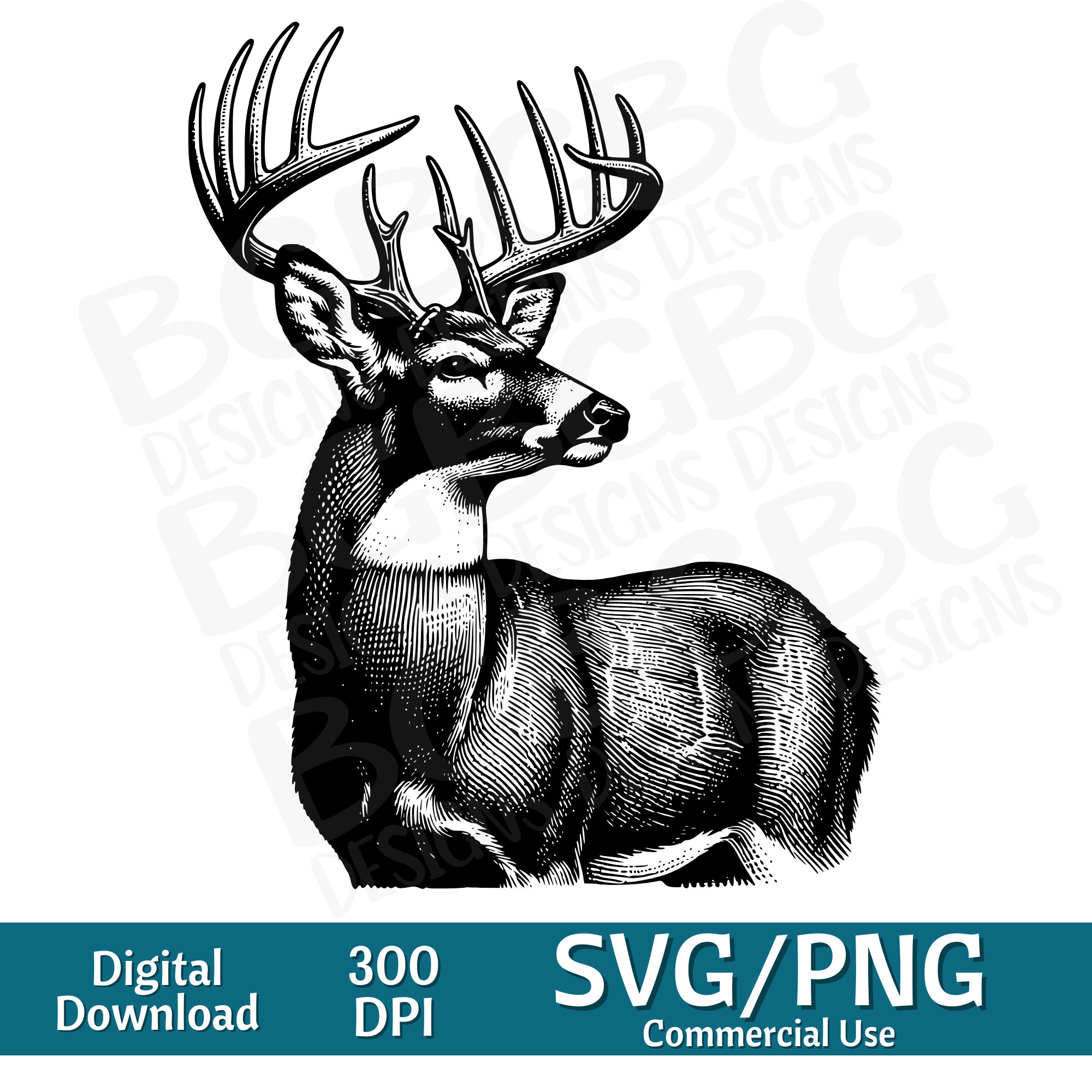 Buck SVG, Buck Clipart, Whitetail Svg, Hunting Svg, Deer Clipart, Big ...