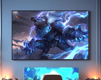 God Staff Jax Splash Art Print, League of Legends Poster, Wall Decor ...