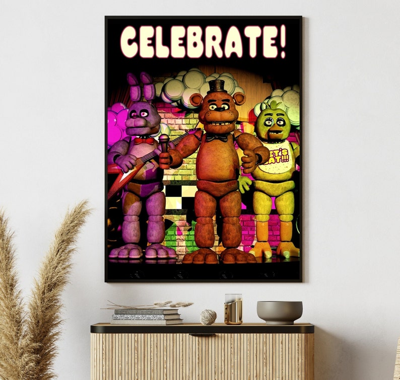 Five Nights at Freddy's Posters, FNAF Movie Print, FNAF Celebrate Game ...