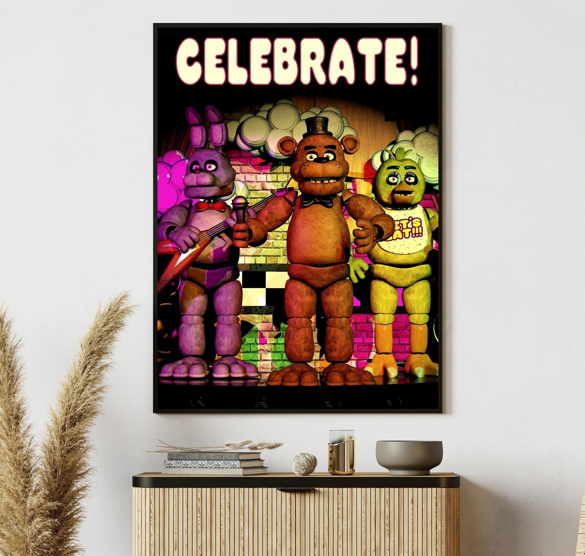 Five Nights at Freddy's Posters, FNAF Movie Print, FNAF Celebrate Game ...