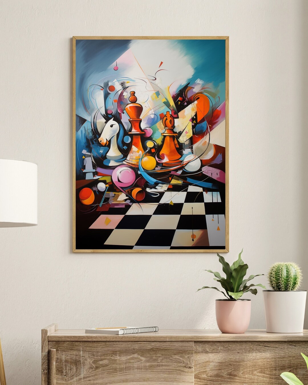 Abstract Chess Picture Print, Geometric Chess Wall Art Print, Unique ...