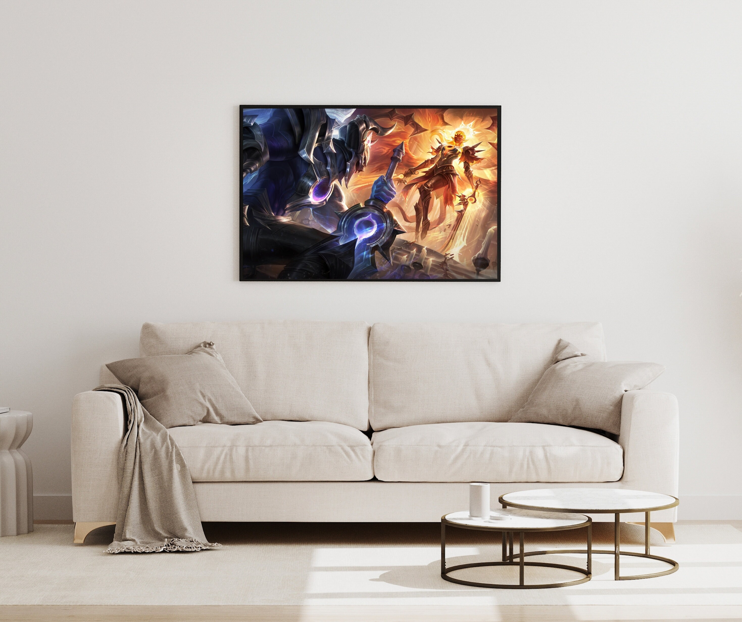 Solar Eclipse Kayle and Lunar Eclipse Aatrox Splash Art Print, League ...