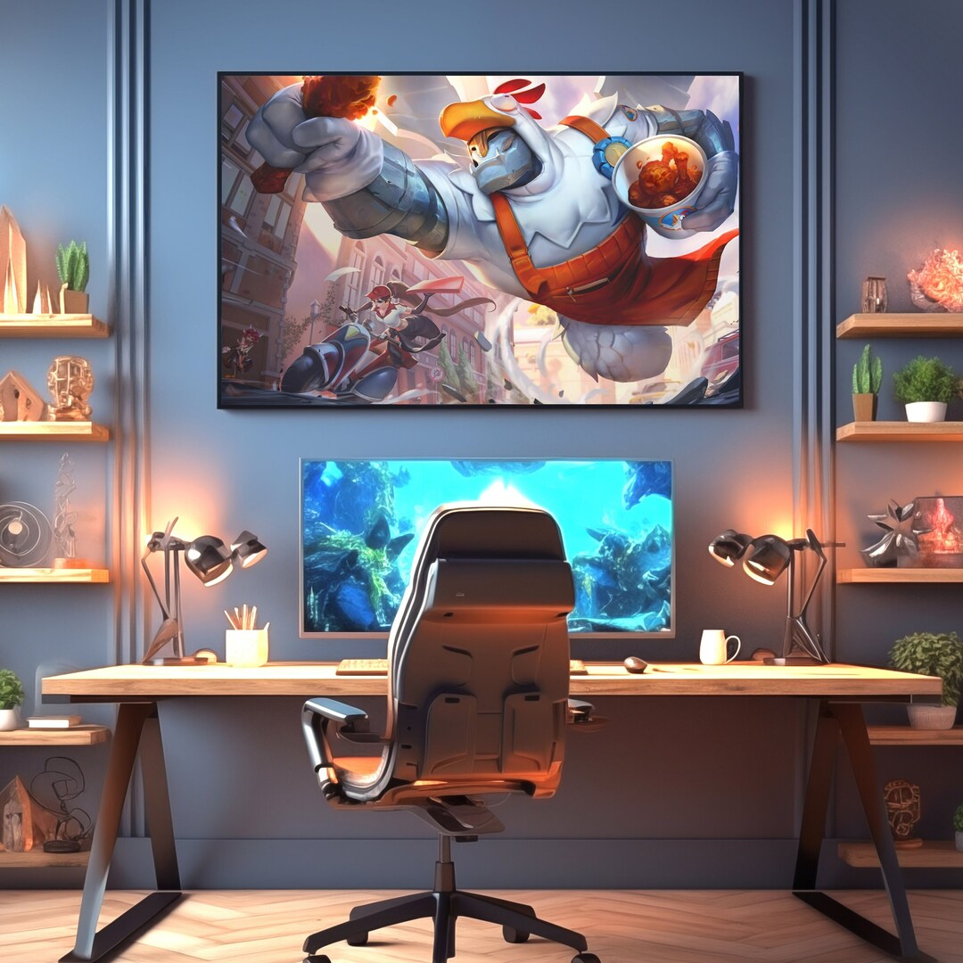 Birdio Galio Poster Splash Art Print, League of Legends Poster, Wall ...