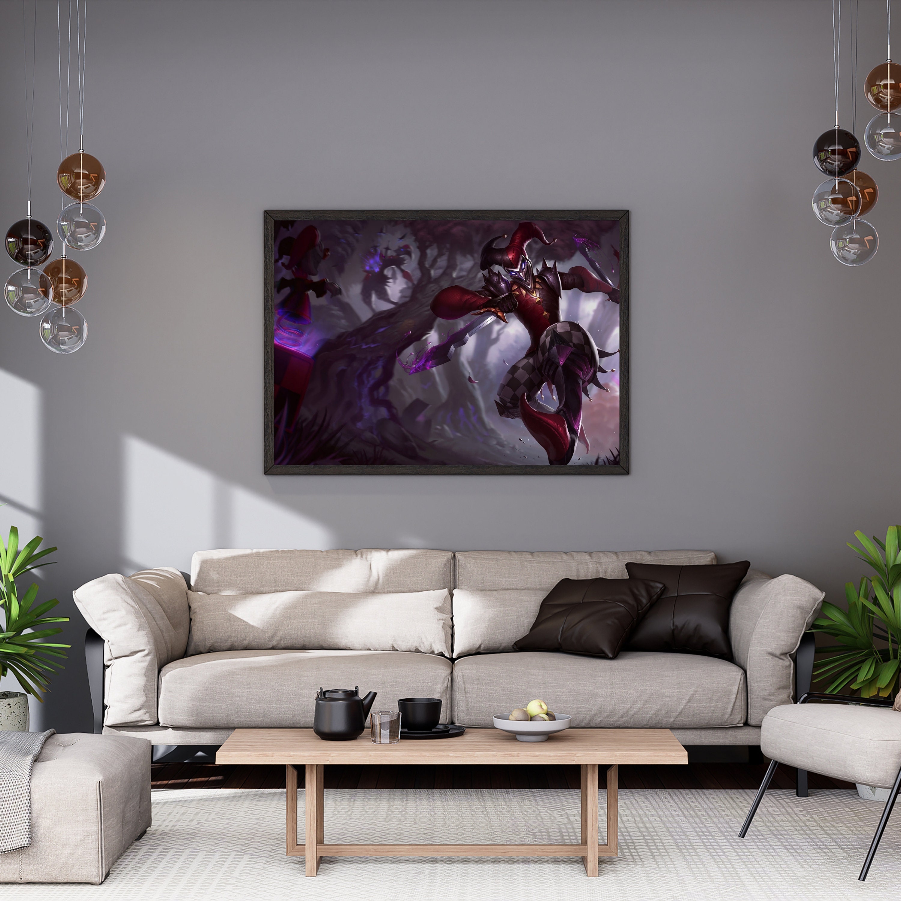 Shaco Poster, Splash Art Print, League of Legends Poster, Design Poster ...