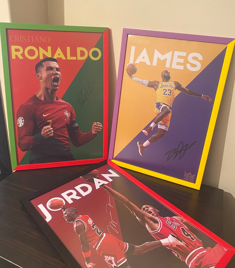 Lionel Messi Signed Poster, Handmade Unique Frame, Football Print ...