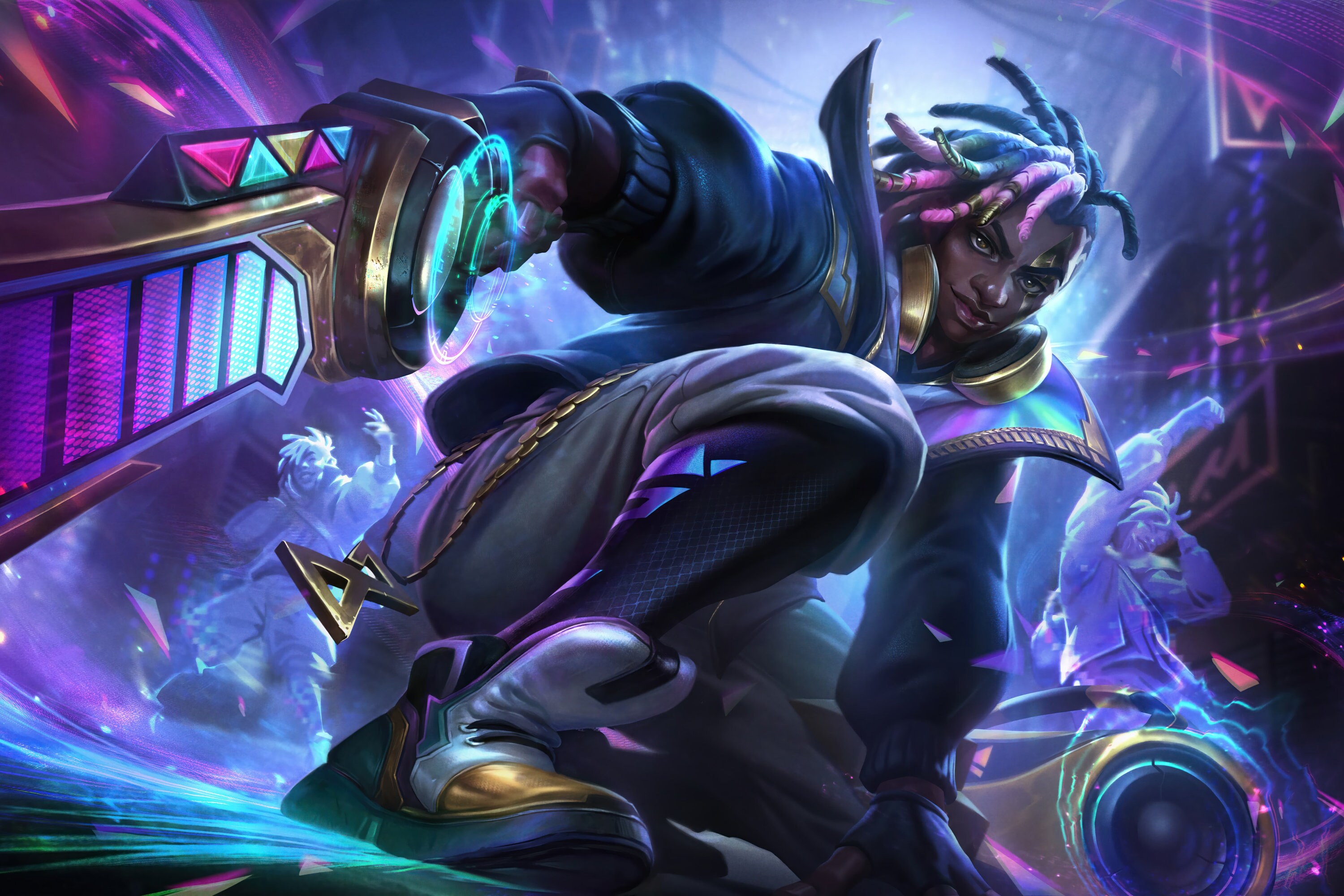 Breakout True Damage Ekko Splash Art Print, League of Legends Poster ...