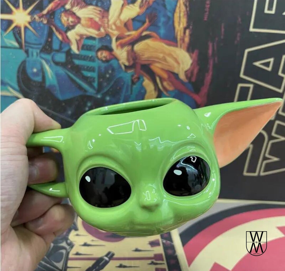 Handmade Grogu Mug, Baby Yoda Design Coffee Cup, 3D Ceramic Funny Mug ...