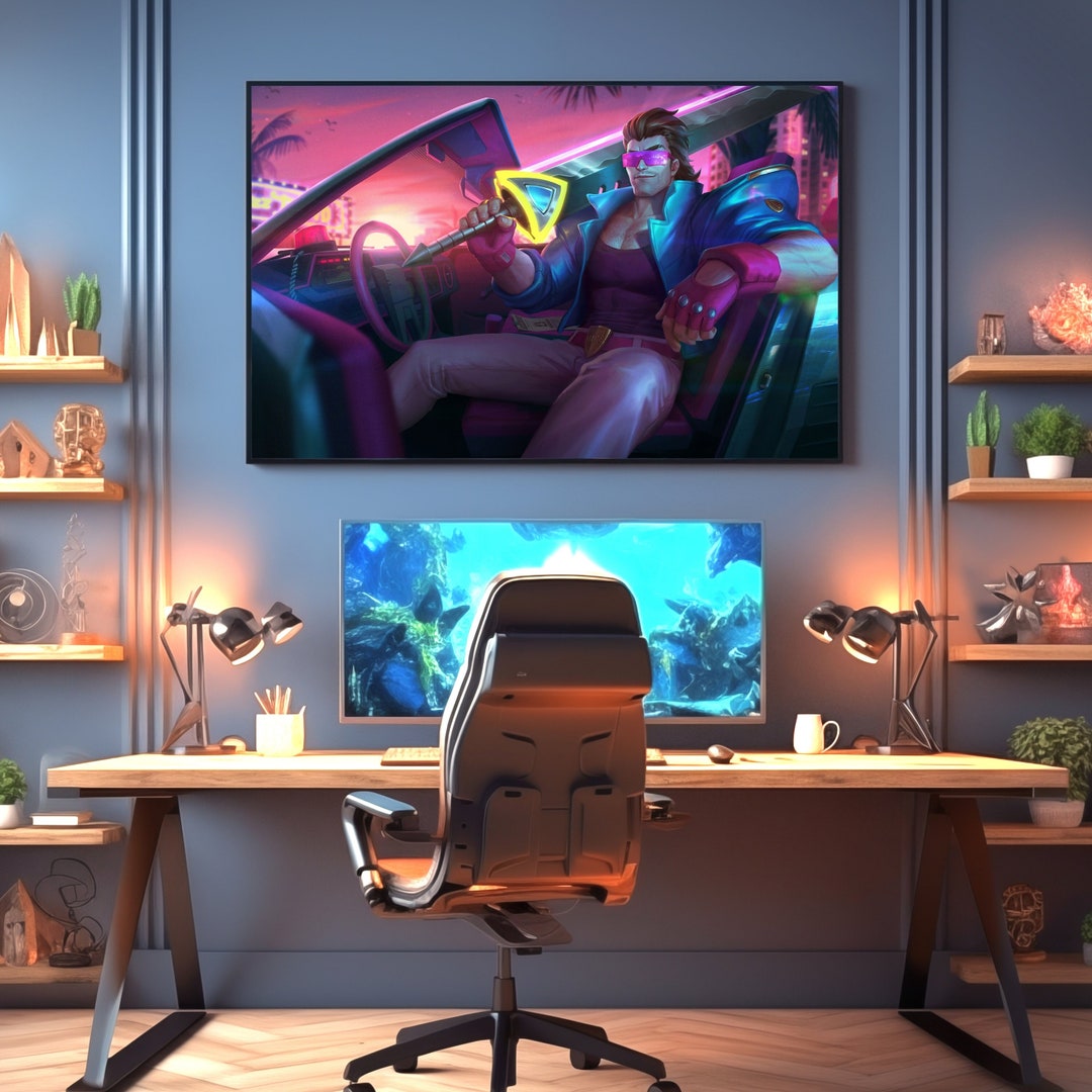 Demacia Vice Garen Poster Splash Art Print, League of Legends Poster ...