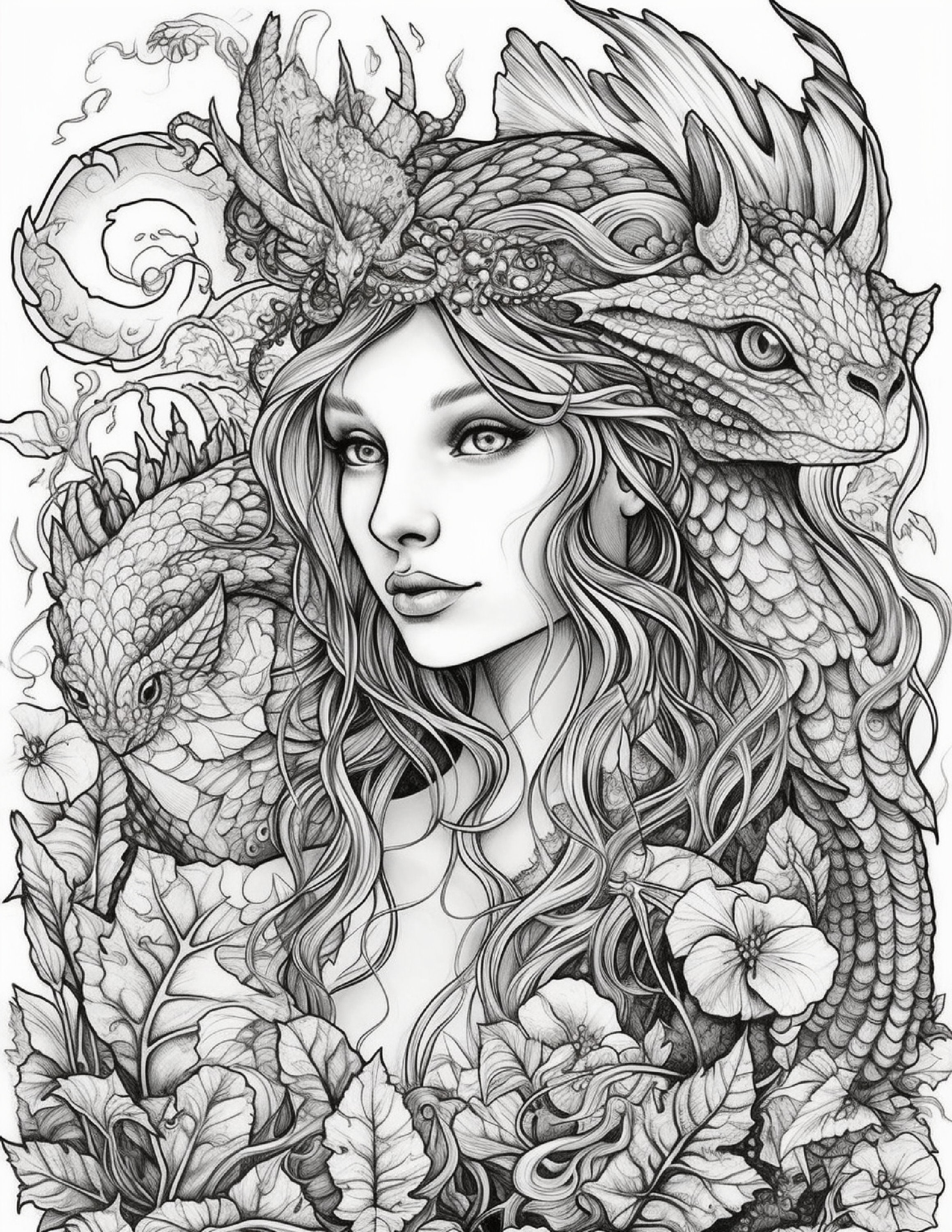 204 Fairies Dragons Coloring Bundle for Adults & Kids Digital Download ...