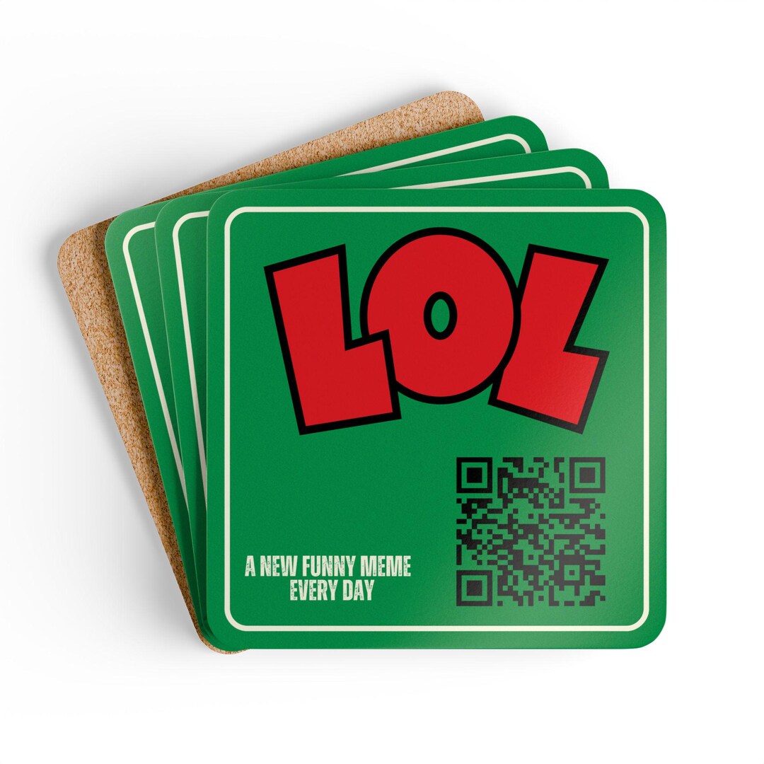 Lustiges LOL Meme QR-Code Untersetzer Korkholz Coaster Set | meme ...