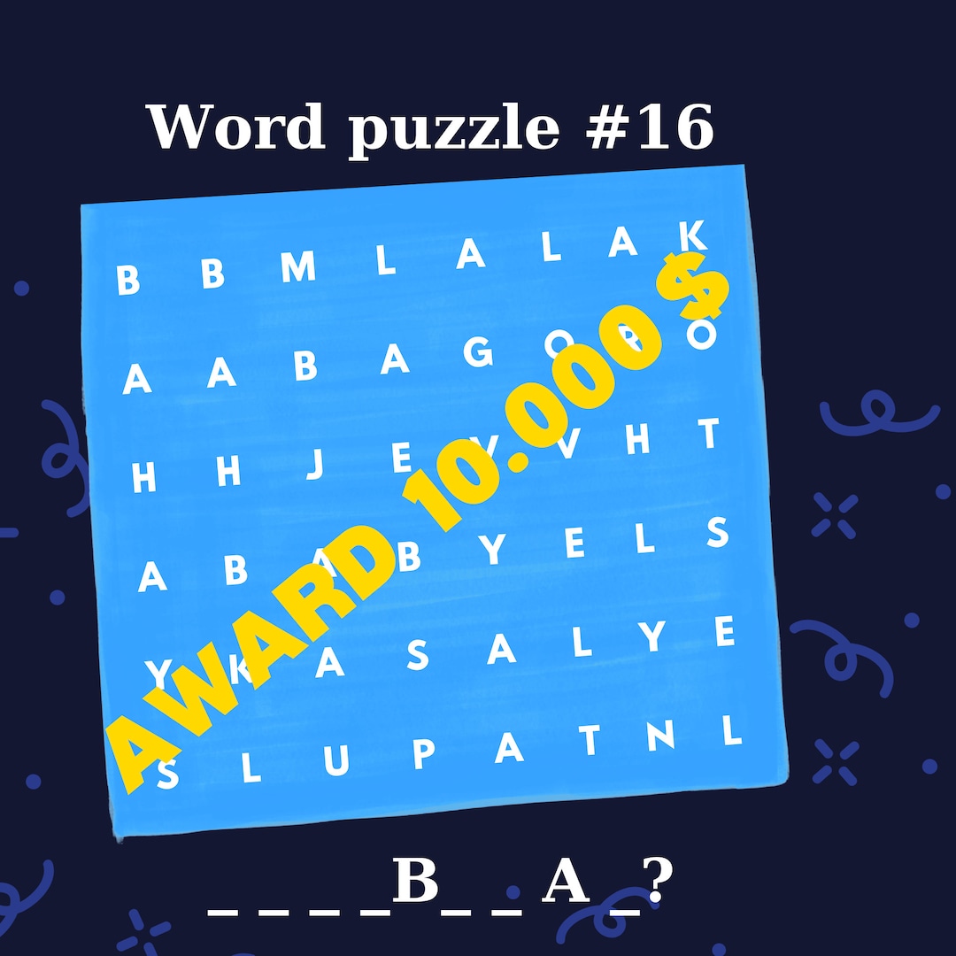Puzzle, Award-winning Word Search Game, Etsy Gift Card, Prize, Keyword ...