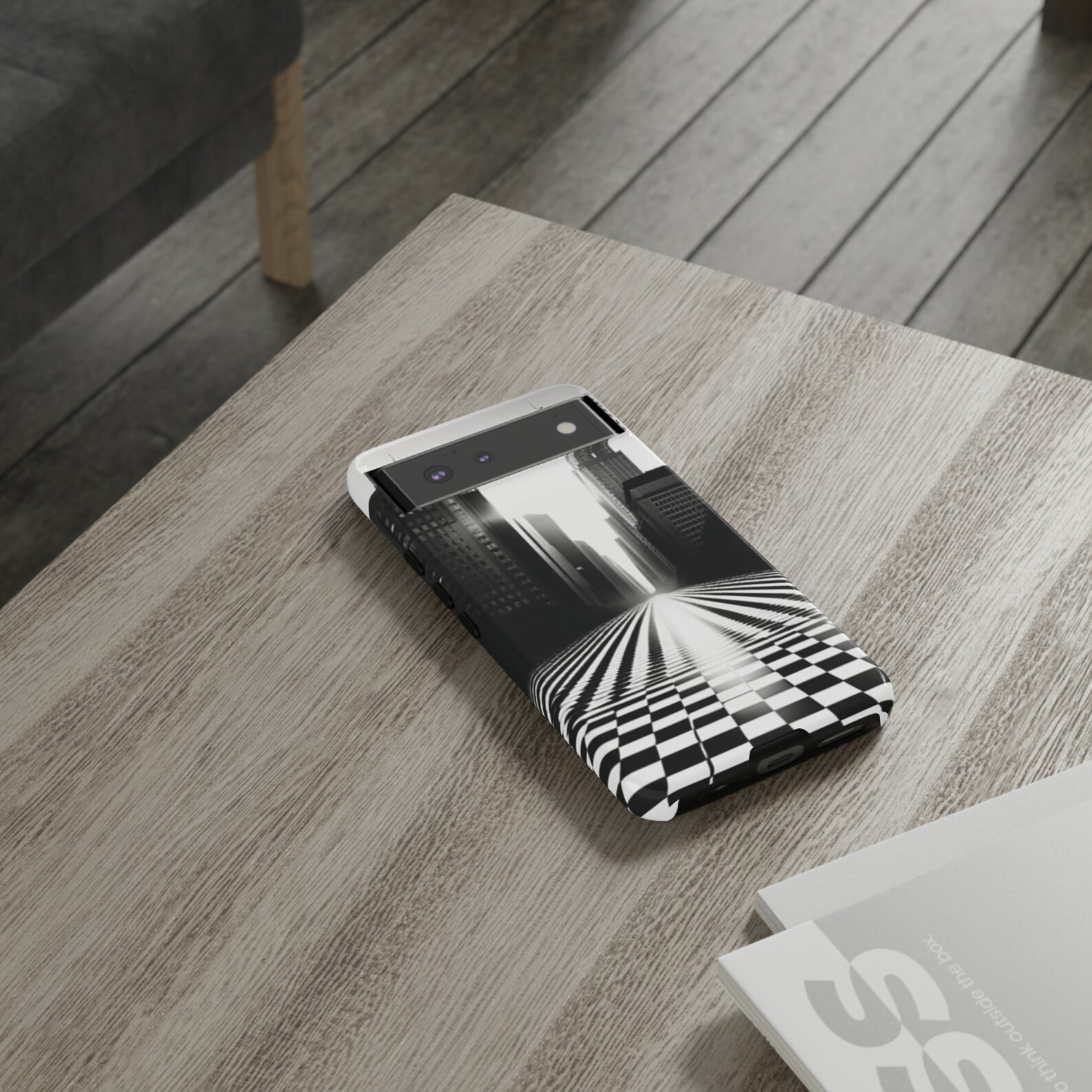 Skyscraper With Checkered Street Pattern - Etsy