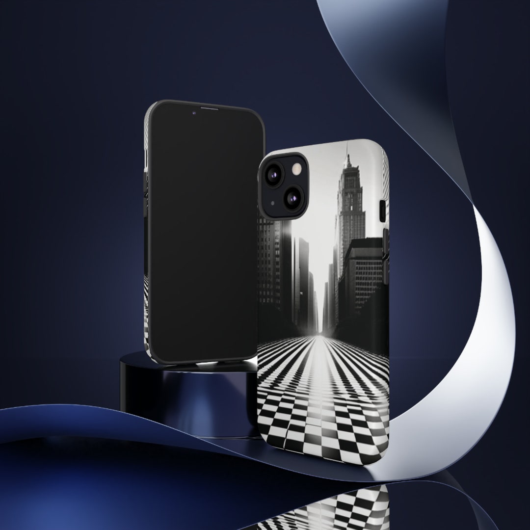 Skyscraper With Checkered Street Pattern - Etsy