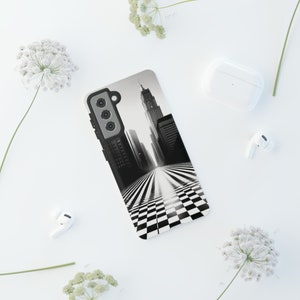 Skyscraper With Checkered Street Pattern - Etsy